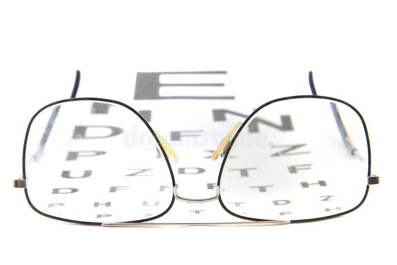 Eye Test Chart and Black Glasses Stock Photo - Image of medicine ...