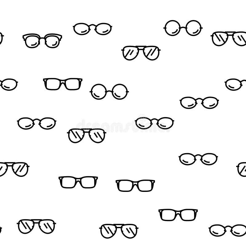 Glasses Optical Style Frame Vector Seamless Pattern Stock Illustration ...