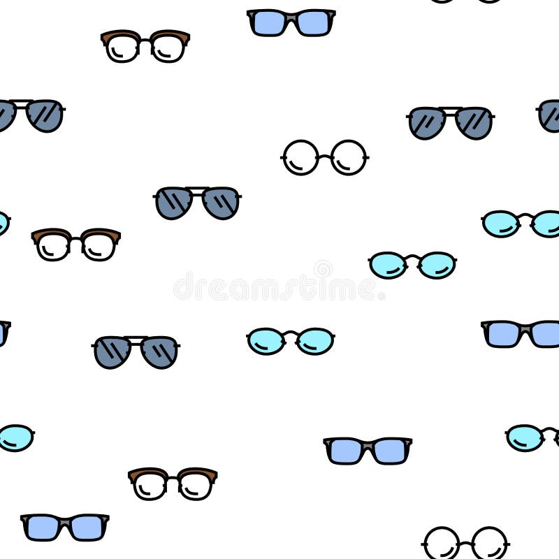 Glasses Optical Style Frame Vector Seamless Pattern Stock Vector ...