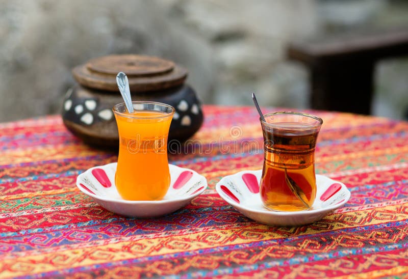 Orange and Apple Turkish Tea Stock Photo - Image of drink, tasty: 30265964