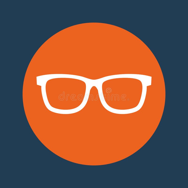 Glasses Orange Emblem Over Blue Background Icon Image Stock Vector ...