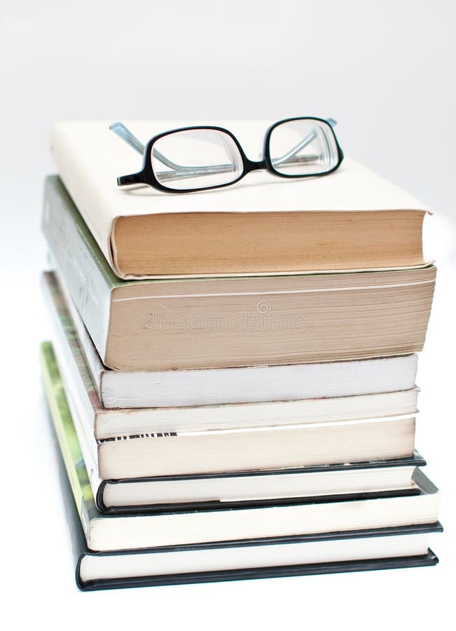 Glasses over a book stock photo. Image of horizontal - 17448650