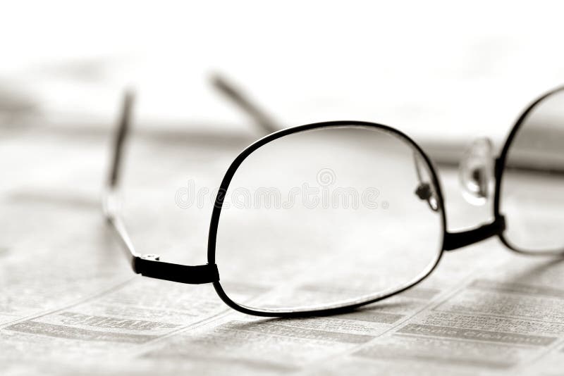Glasses Over Newspaper Classified Section Stock Photo - Image of ...