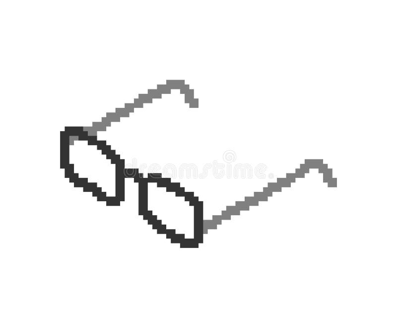 Glasses Pixel Art. 8 Bit Spectacles Pixelated Vector Illustration Stock ...