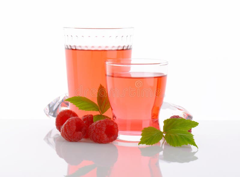 Glasses of Raspberry Flavored Water Stock Image - Image of transparent ...