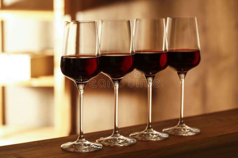 Glasses of Red Wine. Expensive Drink Stock Photo - Image of factory ...