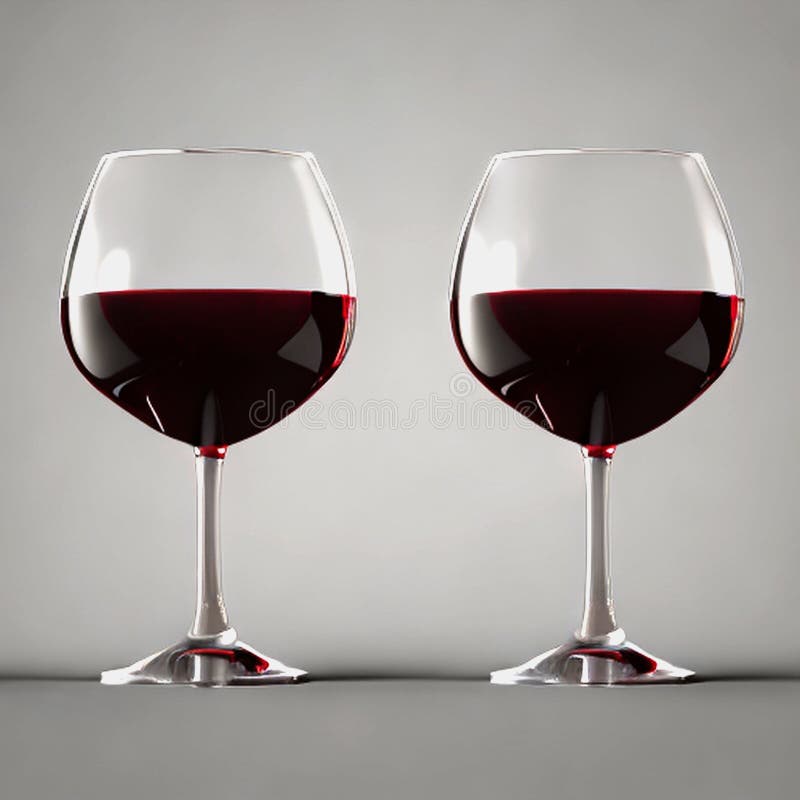 Glasses with Red Wine, Two Glasses in Photo Quality Stock Illustration ...