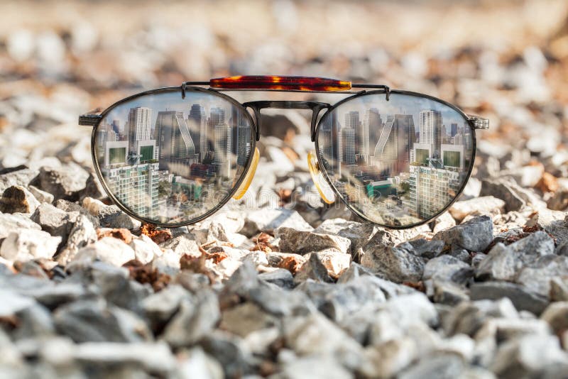 Glasses with reflection stock image. Image of reflection - 114838479
