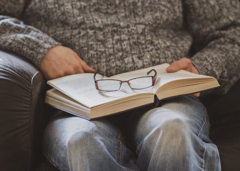Resting Eyes while Reading Book Stock Photo - Image of creative, break ...
