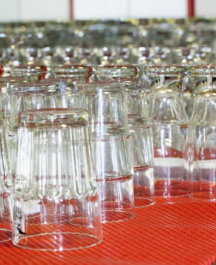 Glasses in rows stock photo. Image of restaurant, sparkle - 68282442