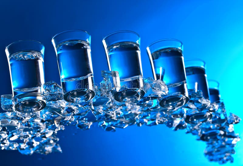 Glasses of Russian Vodka with Ice. Stock Image - Image of alcohol ...