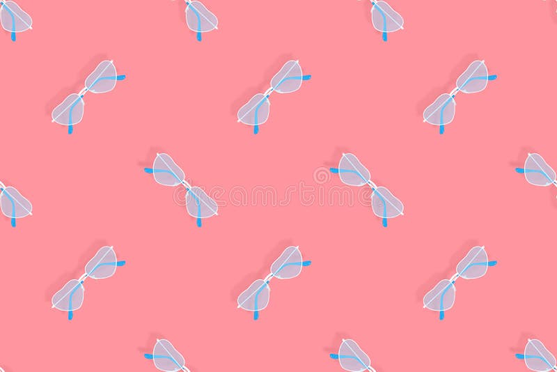 Glasses Seamless Pattern. Eyeglasses with Heart-shaped Lenses. Stock ...