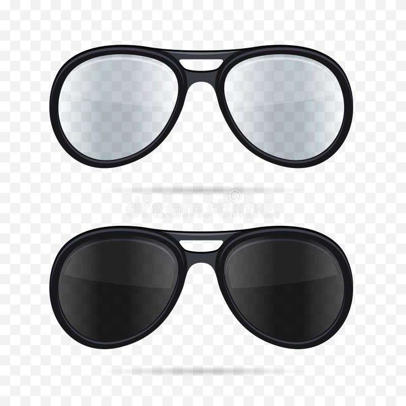 Glasses Set on Transparent Background. Vector Stock Vector ...