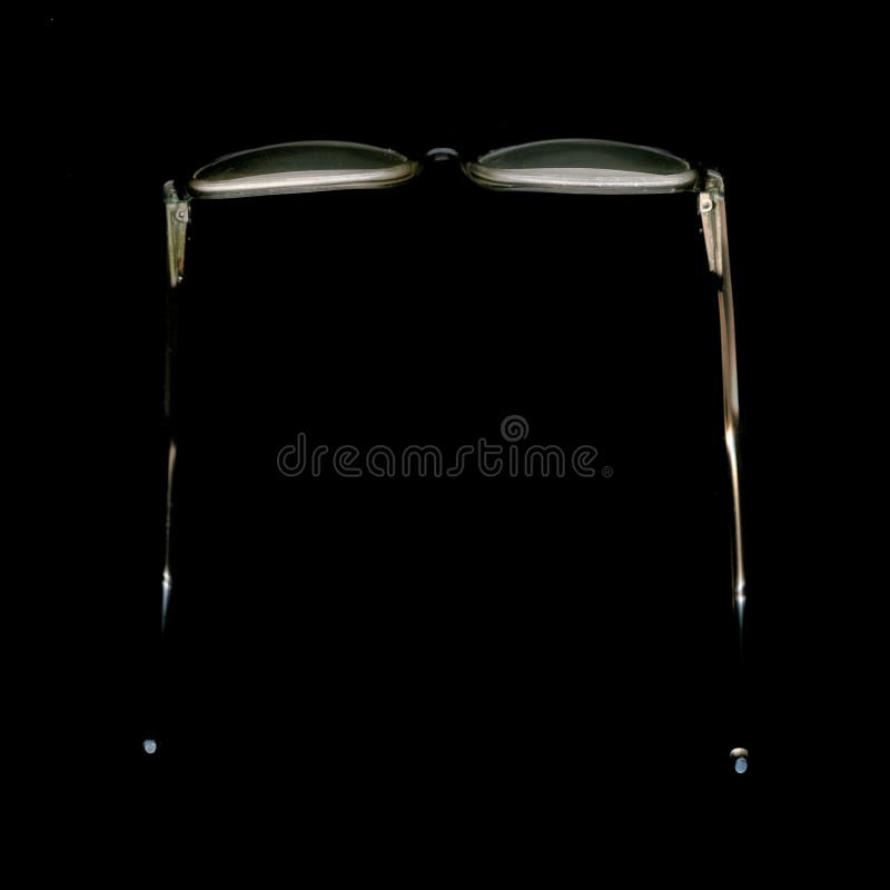 Glasses Spectacles Over Black Stock Photo - Image of sight, vision ...