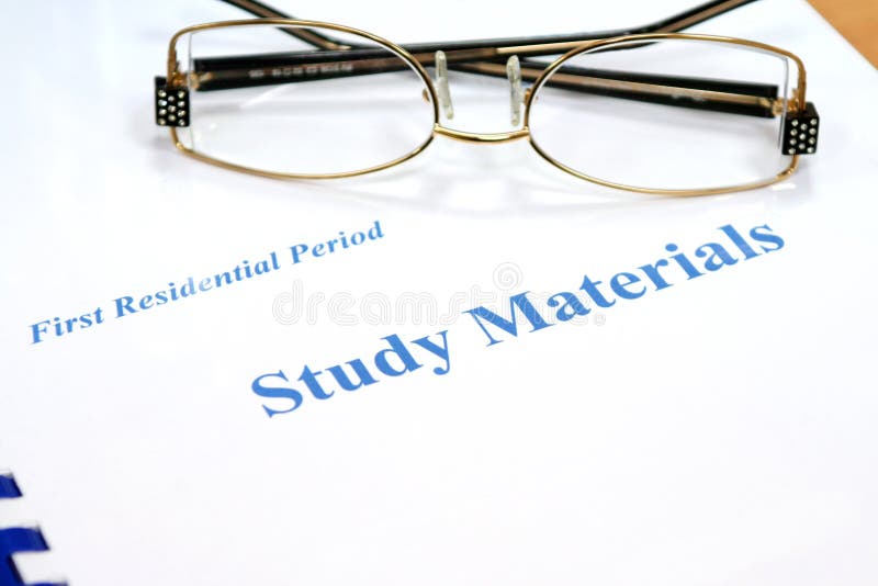 Glasses on the Study Materials Stock Image - Image of paper, legal: 3814075
