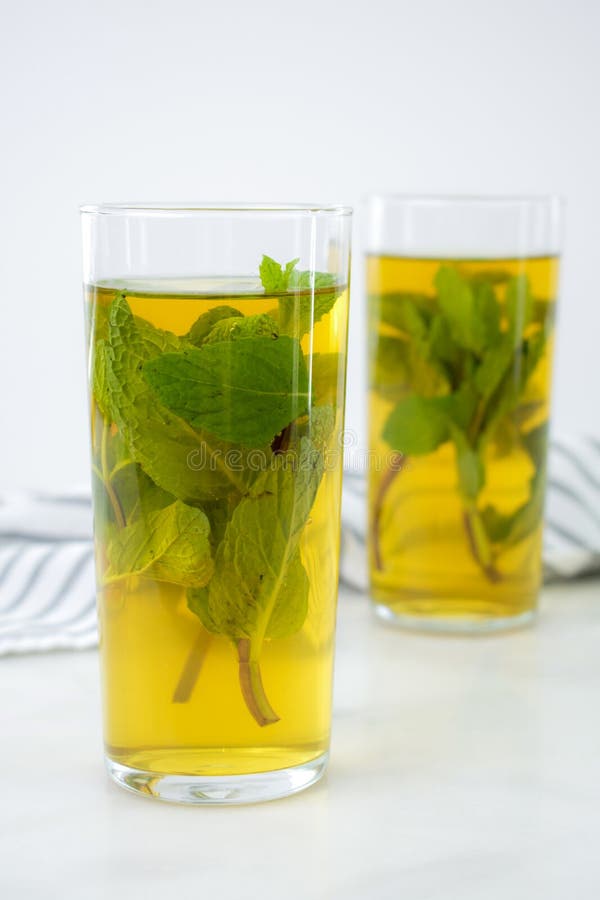 Sweet Green Tea with Mint stock image. Image of healthy - 158667765