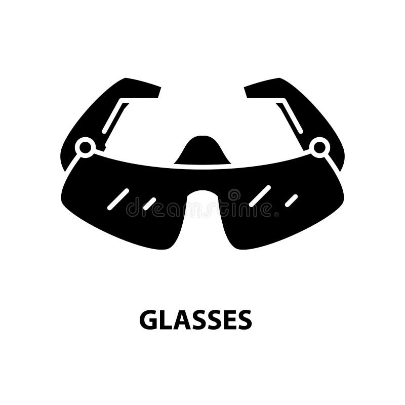 Glasses Symbol Icon, Black Vector Sign with Editable Strokes, Concept ...