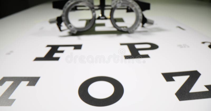 Glasses with Table for Checking Vision and Selecting Lenses Stock Video ...