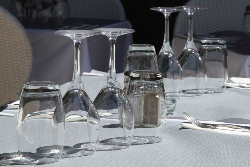 Glasses on a table stock image. Image of restaurant, sunny - 31250353