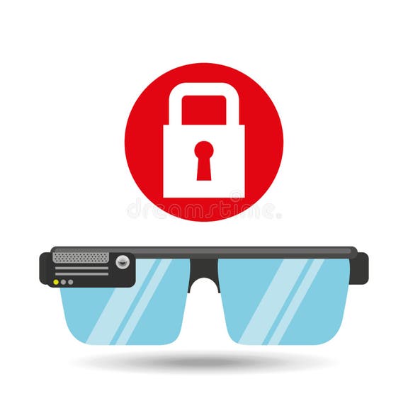 Glasses Technology Padlock Application Media Stock Vector ...