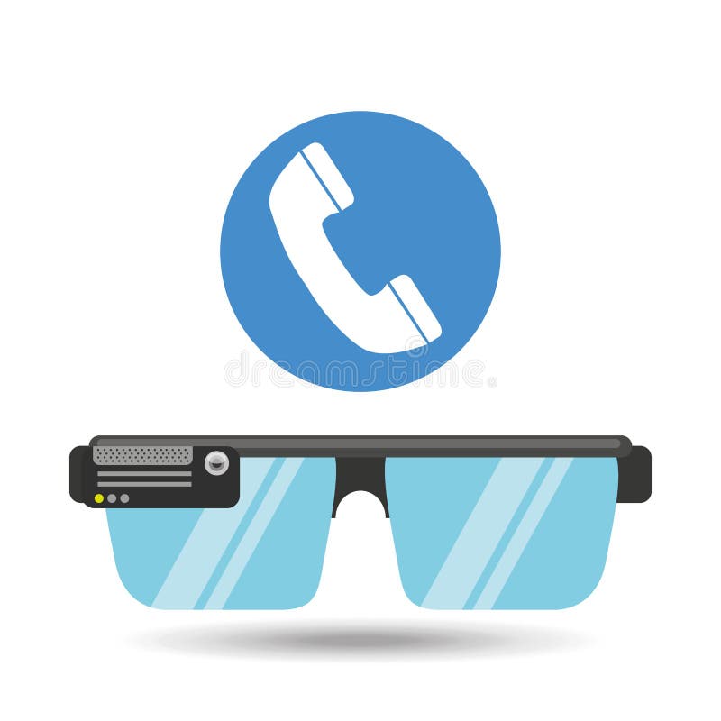Glasses Technology Telephone Application Media Stock Vector ...