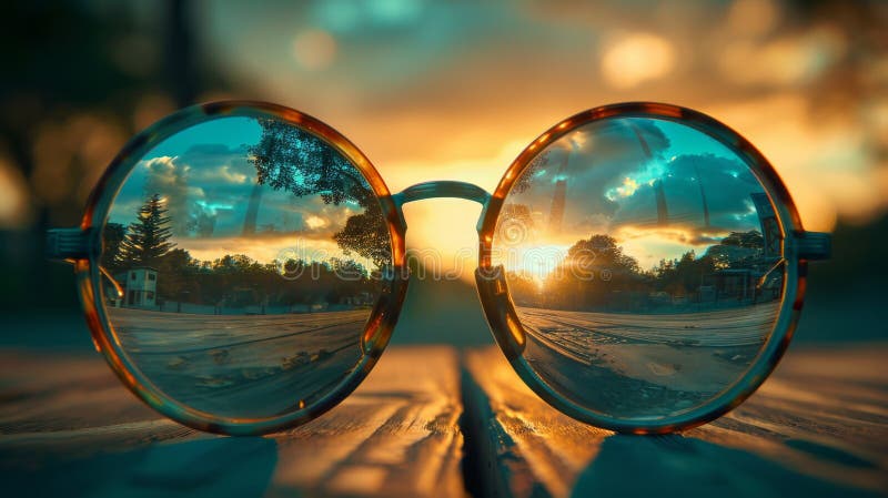 Glasses with Transparent Glasses, Reflect the Surrounding World ...