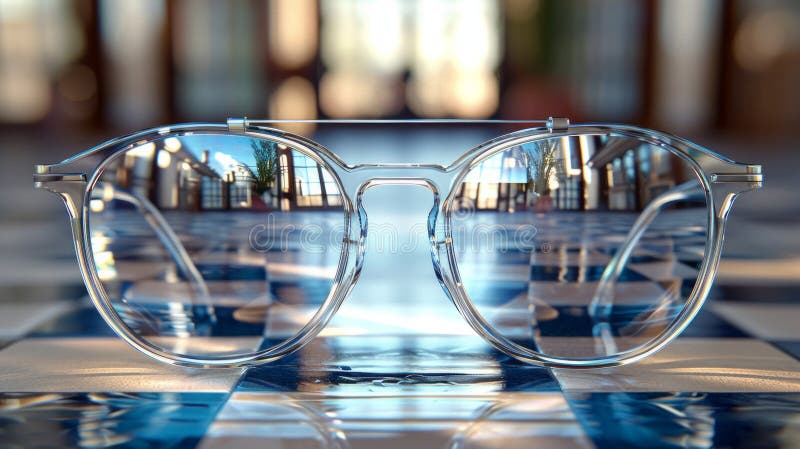 Glasses with Transparent Glasses, Reflect the Surrounding World ...
