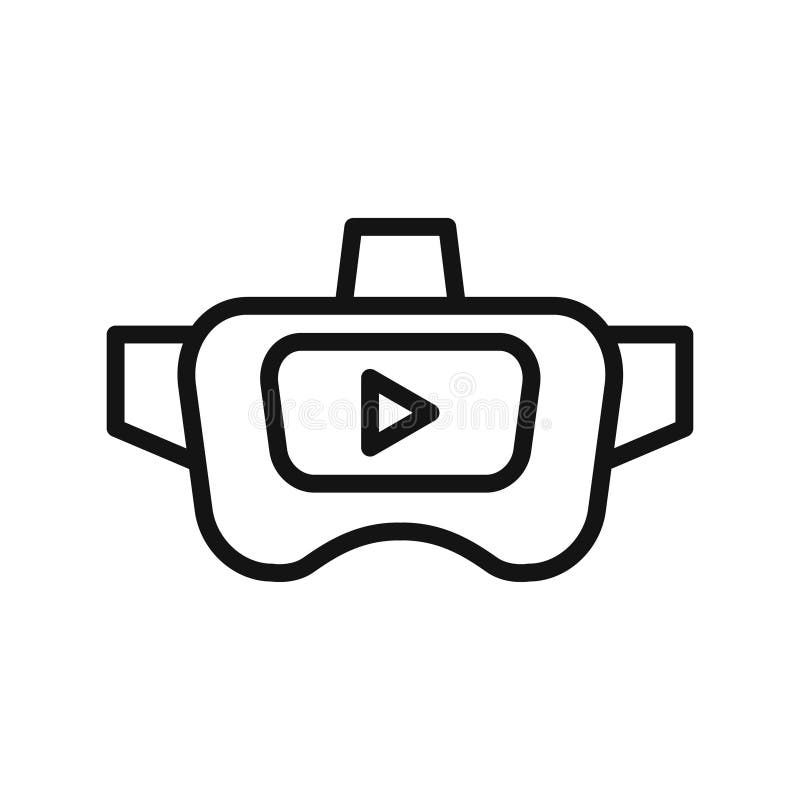 Virtual Reality Black and White Icon Illustration Stock Vector ...