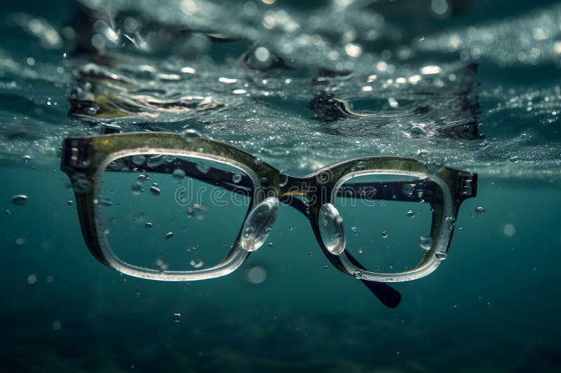 Glasses from Vision Fell in the Water. Stock Illustration ...