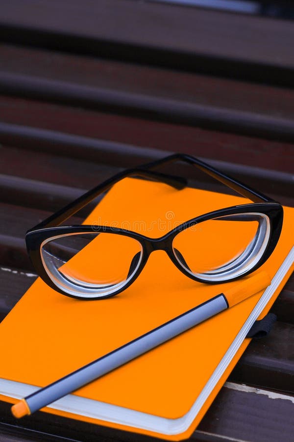 Glasses for Vision on a Notepad with a Marker, Study Concept. Stock ...