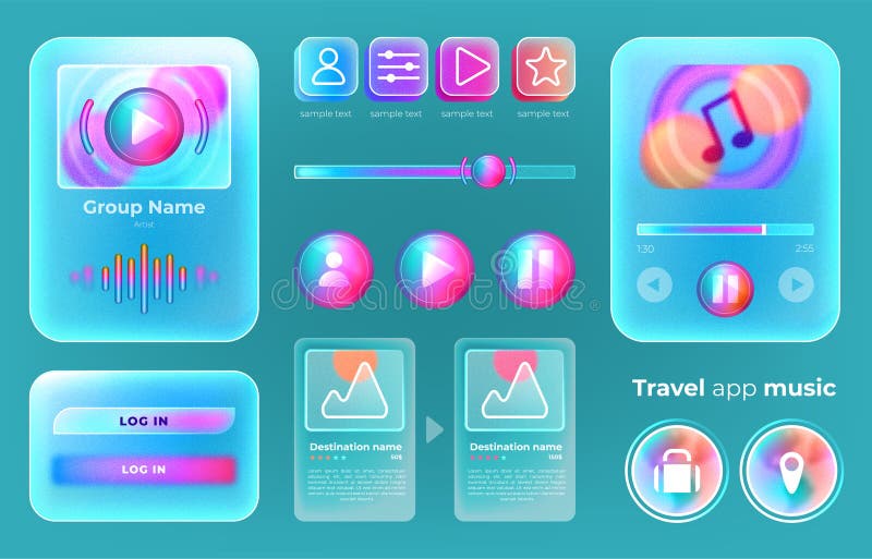Glassmorphism Ui Design of Music Application with Frosted Acrylic ...