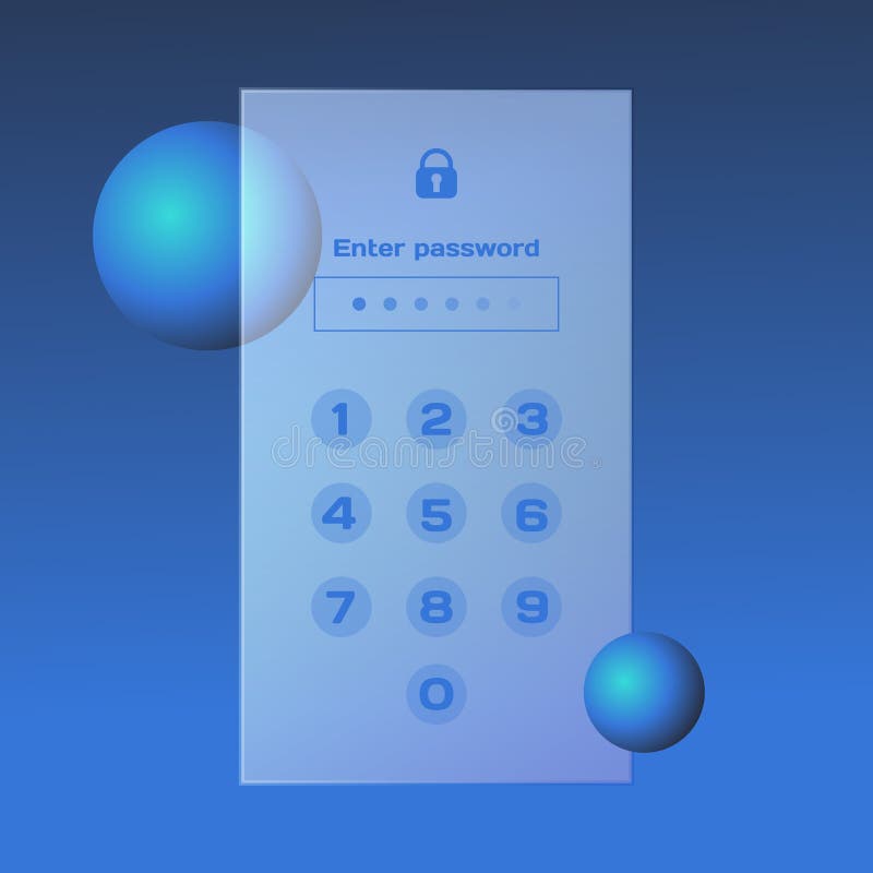 Glassmorphism Screen Lock Element Kit Template Design Stock Vector ...