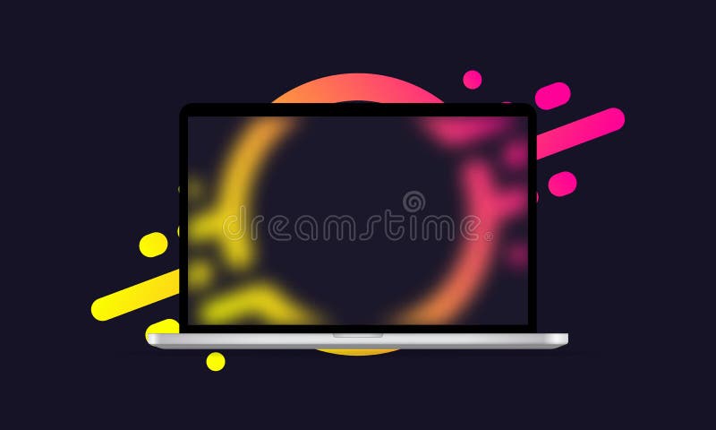 Glassmorphism Style. Laptop Template. Notebook Icon. Realistic Glass ...
