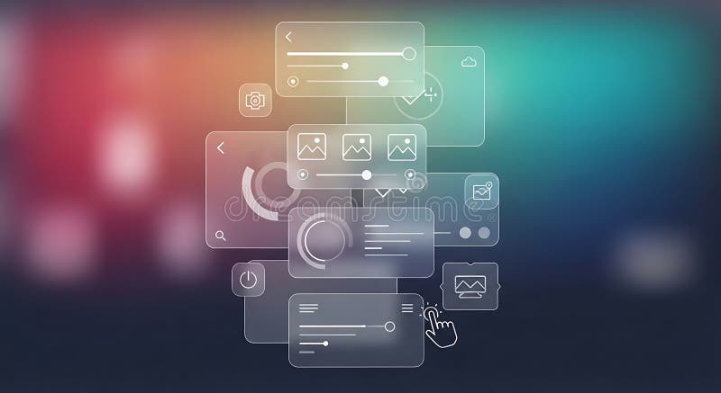 Glassmorphism UI Design Concept Stock Illustration - Illustration of advertising, mobile: 393262589