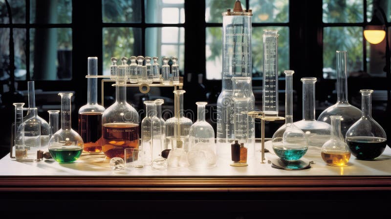 Basic Chemistry Illustration Equipment Experiments Stock Illustrations ...