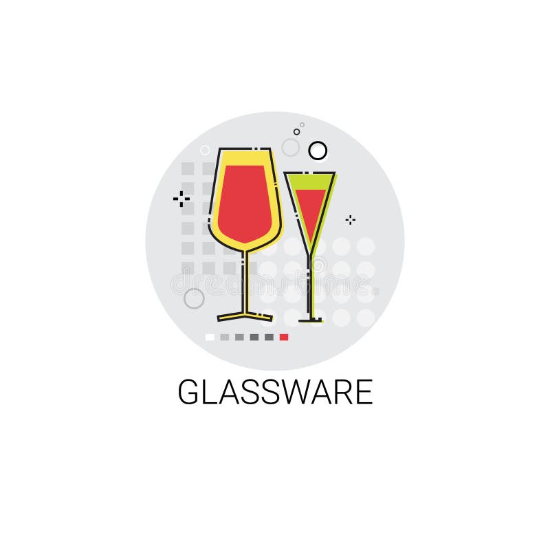 Glassware Cooking Glass Dishes Utensils Icon Stock Vector ...