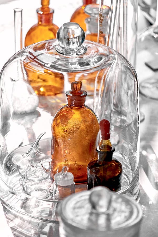 Glassware for Laboratory or Chemical Experiments. Stock Image - Image ...
