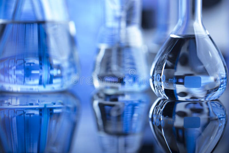 Glassware in laboratory stock image. Image of chemistry - 84326987