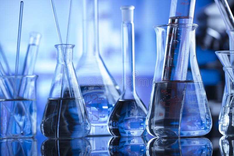 Glassware in laboratory stock photo. Image of liquid - 84328720
