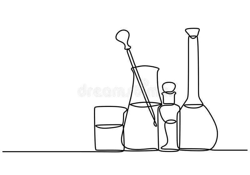 Chemistry Continuous Line Stock Illustrations – 736 Chemistry ...