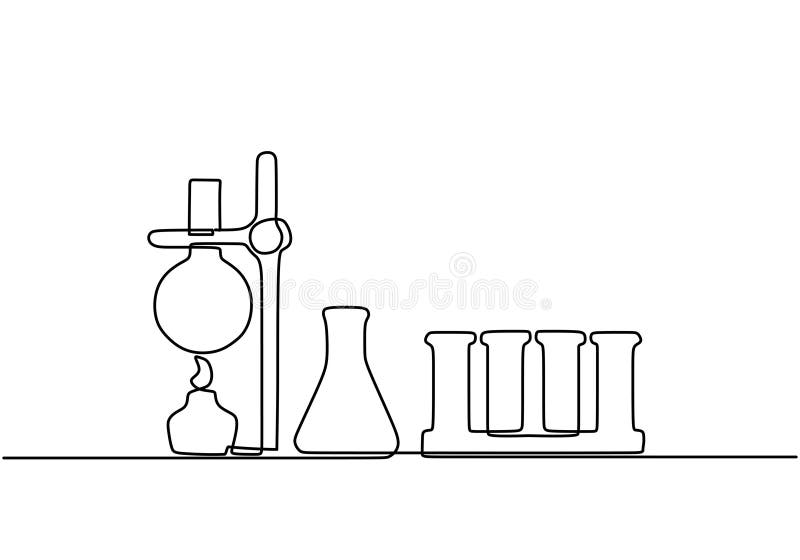 Chemistry Continuous Line Stock Illustrations – 736 Chemistry ...