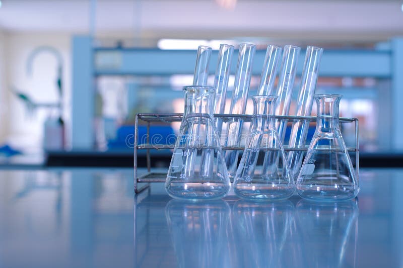 Glassware in science lab stock image. Image of laboratory - 75039543