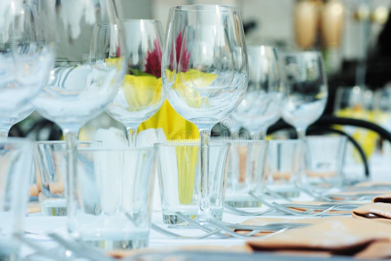 Glassware and Table Settings Stock Photo - Image of place, decor: 5724136