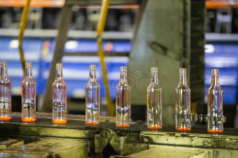Glassworks. Glass industry stock photo. Image of bottle - 190105776