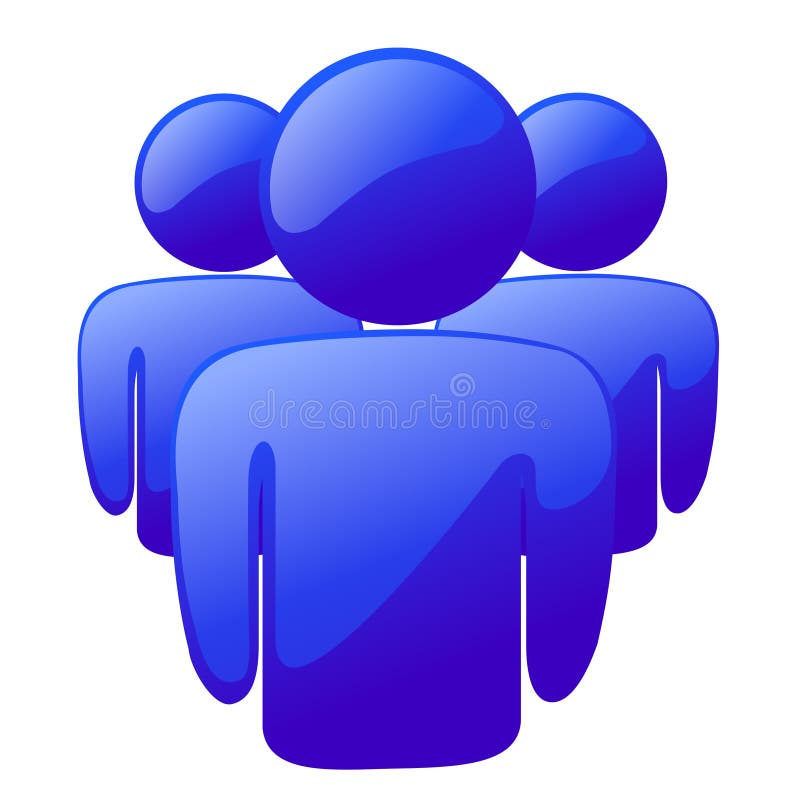 Shiny Blue People Symbol Icon Set Stock Vector - Illustration of icons ...