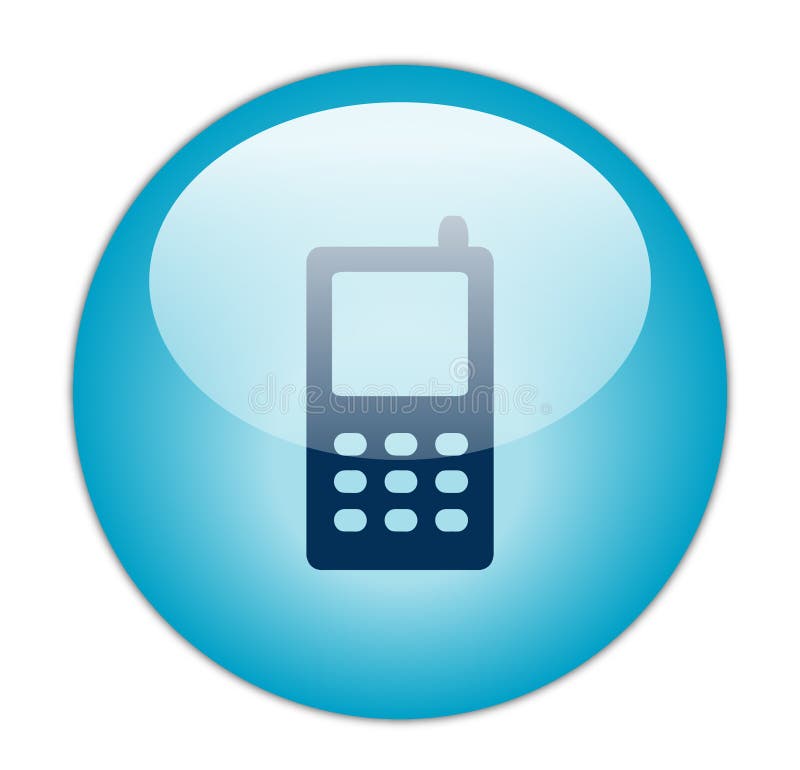 Glassy Blue Mobile Icon stock illustration. Illustration of connect ...