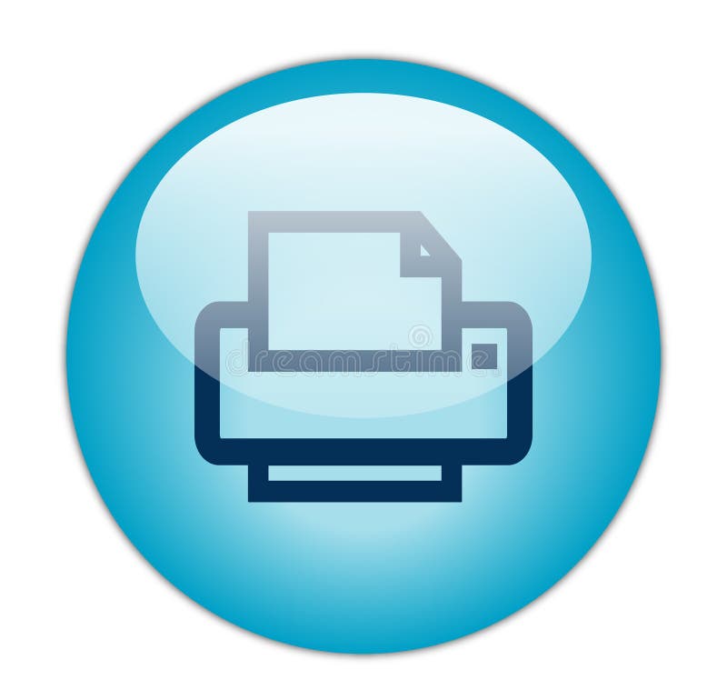Glassy Blue Printer Icon stock illustration. Illustration of icon - 7099797
