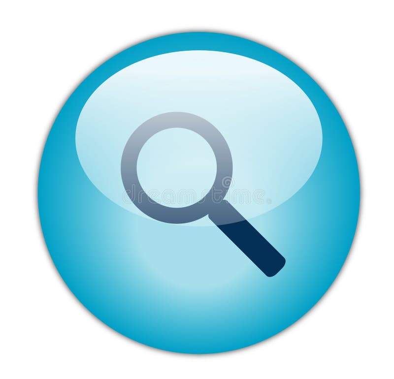 Glassy Blue Search Icon stock illustration. Illustration of search ...