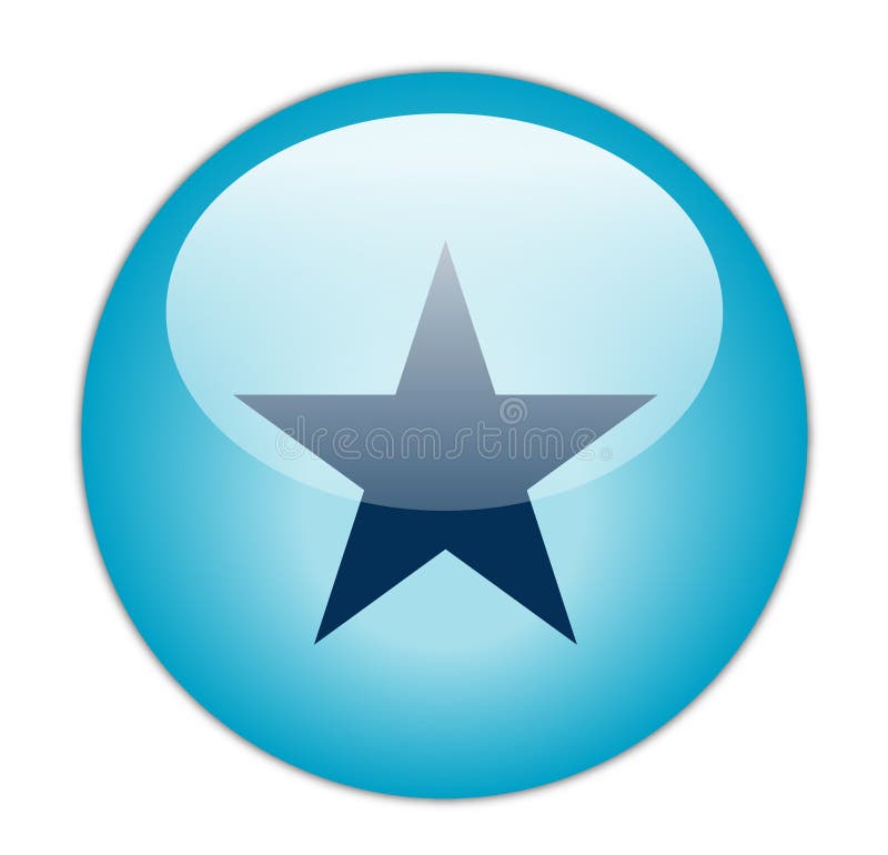 Glassy Blue Star Icon stock illustration. Illustration of round - 6027054