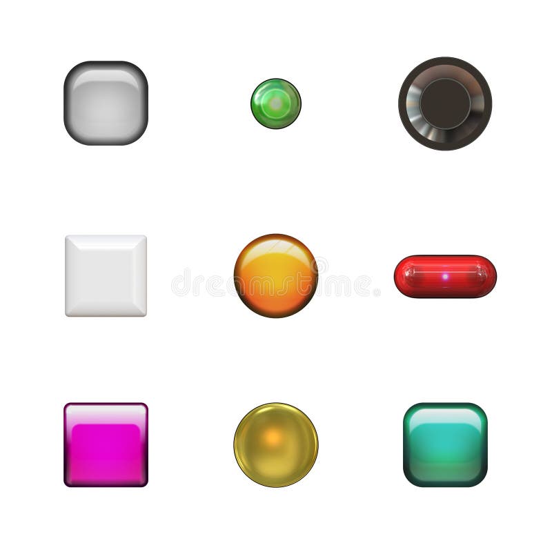 Web buttons square set stock vector. Illustration of shade - 18353896